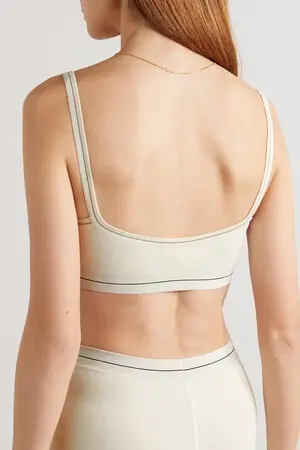 Khaite Carmelo Intarsia Ribbed-knit Bralette