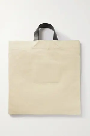 JIL SANDER Leather-trimmed Canvas Tote