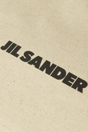 JIL SANDER Leather-trimmed Canvas Tote