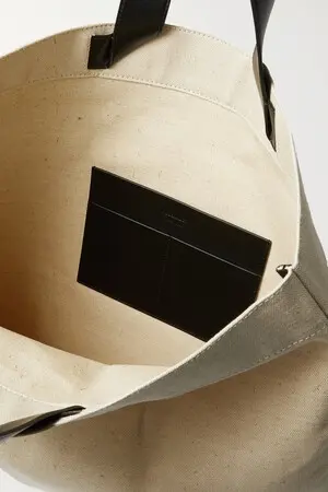 JIL SANDER Leather-trimmed Canvas Tote