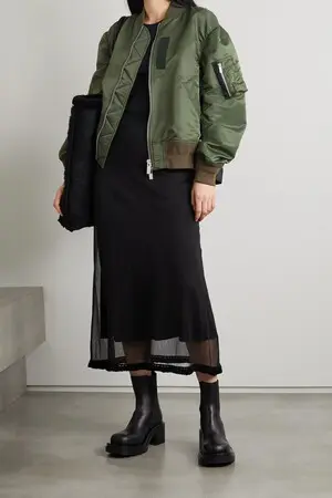 Sacai Shell Bomber Jacket - Green