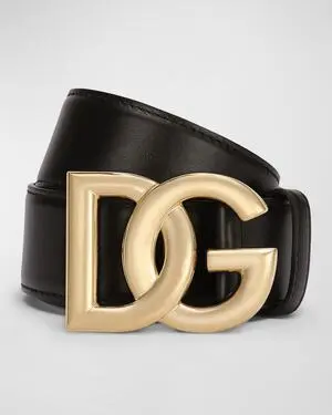 Dolce & Gabbana Dg Logo Leather Belt - Nero