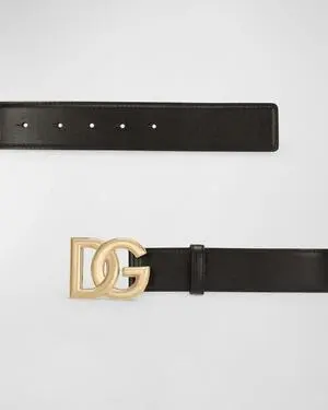Dolce & Gabbana Dg Logo Leather Belt - Nero