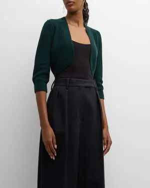 Michael Kors Cashmere Cropped Shrug Forest