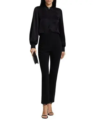 Cinq À Sept Brianne Pintuck Crepe Pants - Black