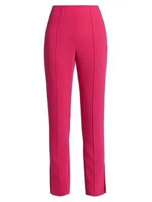 Cinq À Sept Women's Brianne Pintuck Crepe Pants - Black Hot Magenta