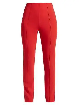 Cinq À Sept Women's Brianne Pintuck Crepe Pants - Black Ruby Red