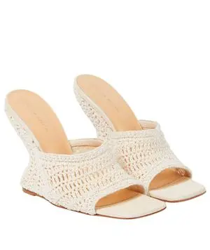 Magda Butrym Crochet Wedge Sandals - White