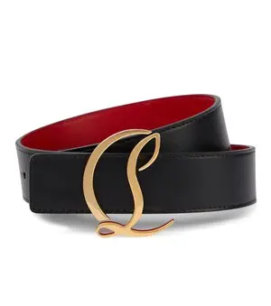 CHRISTIAN LOUBOUTIN Cl Logo Leather Belt - Black