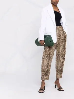 Alberta Ferretti Snakeskin Print Tapered Trousers