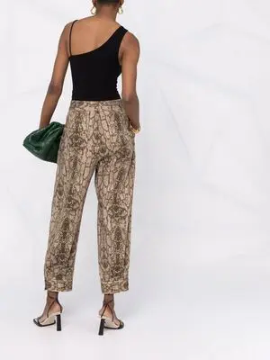 Alberta Ferretti Snakeskin Print Tapered Trousers
