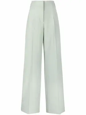 Alberta Ferretti High-waisted Wide-leg Trousers - Green