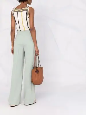 Alberta Ferretti High-waisted Wide-leg Trousers - Green