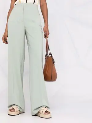 Alberta Ferretti High-waisted Wide-leg Trousers - Green