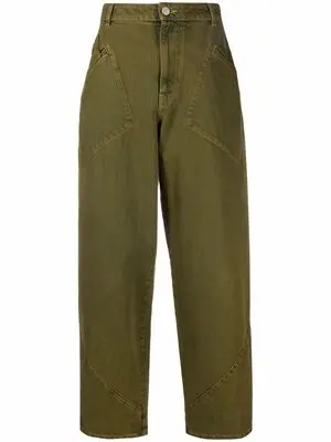 Alberta Ferretti Deconstructed Wide-leg Jeans - Green