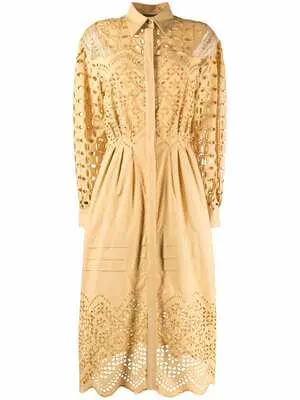 Alberta Ferretti Broderie Anglaise Shirtdress