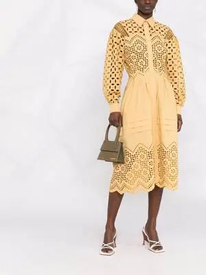 Alberta Ferretti Broderie Anglaise Shirtdress