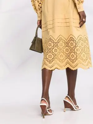 Alberta Ferretti Broderie Anglaise Shirtdress