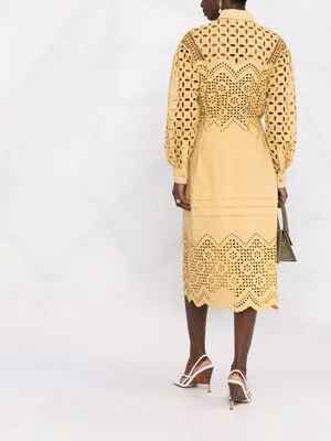 Alberta Ferretti Broderie Anglaise Shirtdress