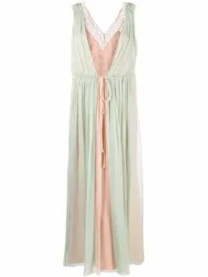 Alberta Ferretti Silk-chiffon Panelled Midi Dress - 1374 - Verde