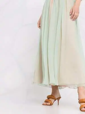 Alberta Ferretti Silk-chiffon Panelled Midi Dress