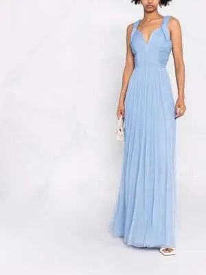 Alberta Ferretti Ruched Silk Dress