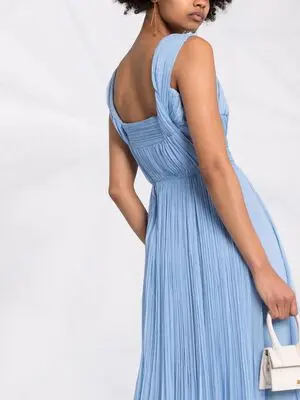 Alberta Ferretti Ruched Silk Dress