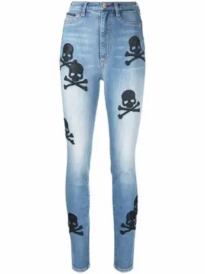 Patch Detail Skinny Jeans
