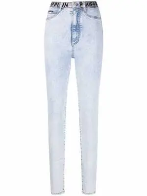 Philipp Plein High-waist Denim Jeggings - Blue