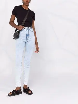 Philipp Plein High-waist Denim Jeggings - Blue