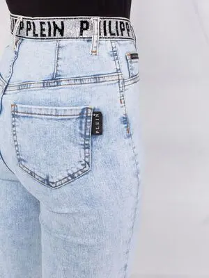 Philipp Plein High-waist Denim Jeggings - Blue