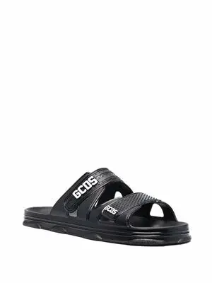 Gcds Logo-strap Sandals - Black