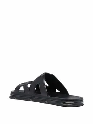 Gcds Logo-strap Sandals - Black