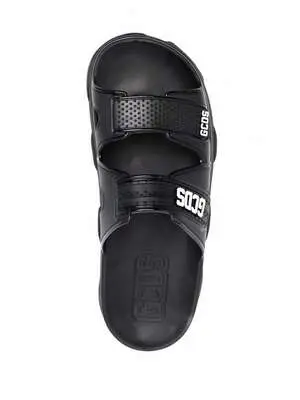 Gcds Logo-strap Sandals - Black
