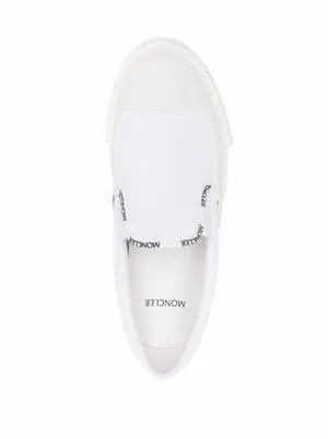Moncler Logo Trimmed Slip-on Sneakers - White