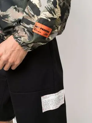 Heron Preston Logo-tape Camouflage Windbreaker Jacket