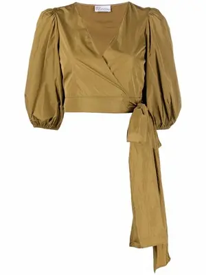 Red Valentino Wrap Cropped Blouse