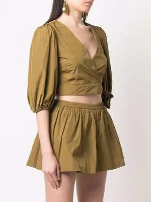 Red Valentino Wrap Cropped Blouse