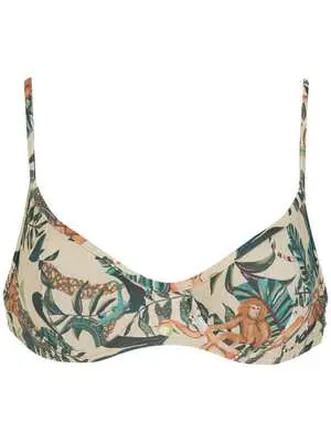 LYGIA & NANNY Cassis Leaf-print Bikini Top