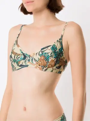 LYGIA & NANNY Cassis Leaf-print Bikini Top
