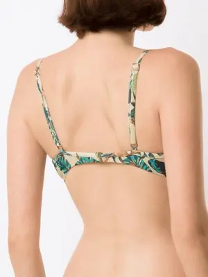 LYGIA & NANNY Cassis Leaf-print Bikini Top