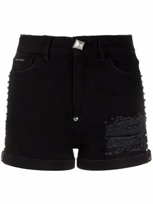 Philipp Plein Stones Denim Hot Pants