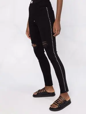 Philipp Plein Crystal-embellished Jeggings - Black
