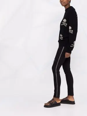 Philipp Plein Metallic Kull Crew Neck Jumper