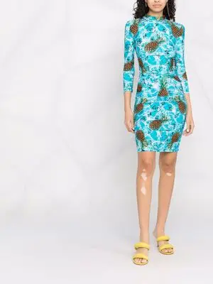 Philipp Plein Pineapple Skies Printed Mini Dress