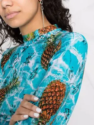 Philipp Plein Pineapple Skies Printed Mini Dress