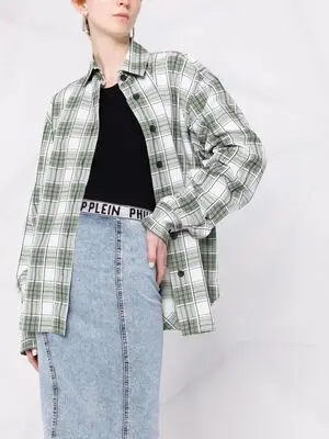 Philipp Plein Stones Denim Pencil Skirt