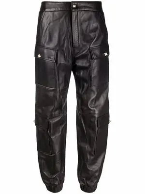 Philipp Plein Leather Jogging Trousers