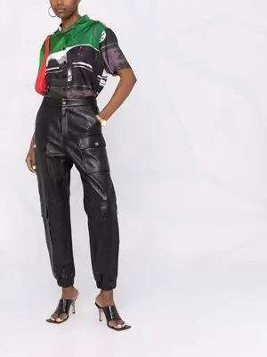 Philipp Plein Leather Jogging Trousers