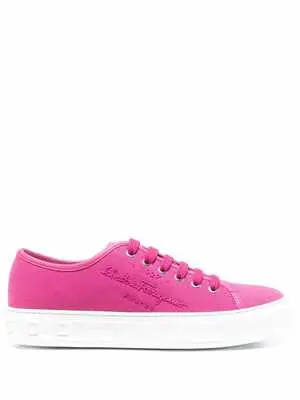 FERRAGAMO Logo-embossed Low-top Sneakers - Pink